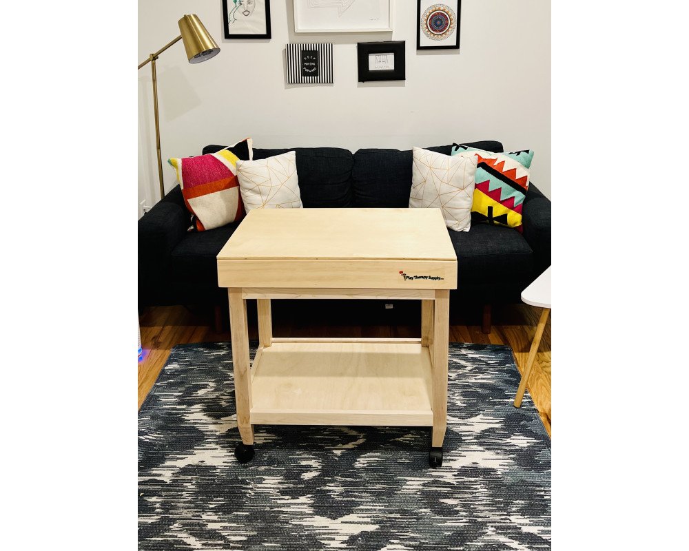 Basic Wooden Sand Tray with Rolling Cart Combo – Sand Tray Therapy
