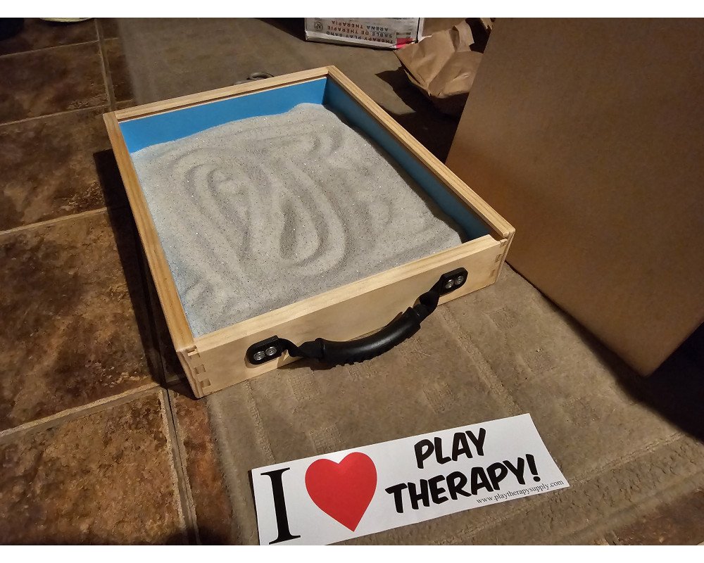 Portable Wooden Sand Tray with Lid – Sand Tray Therapy