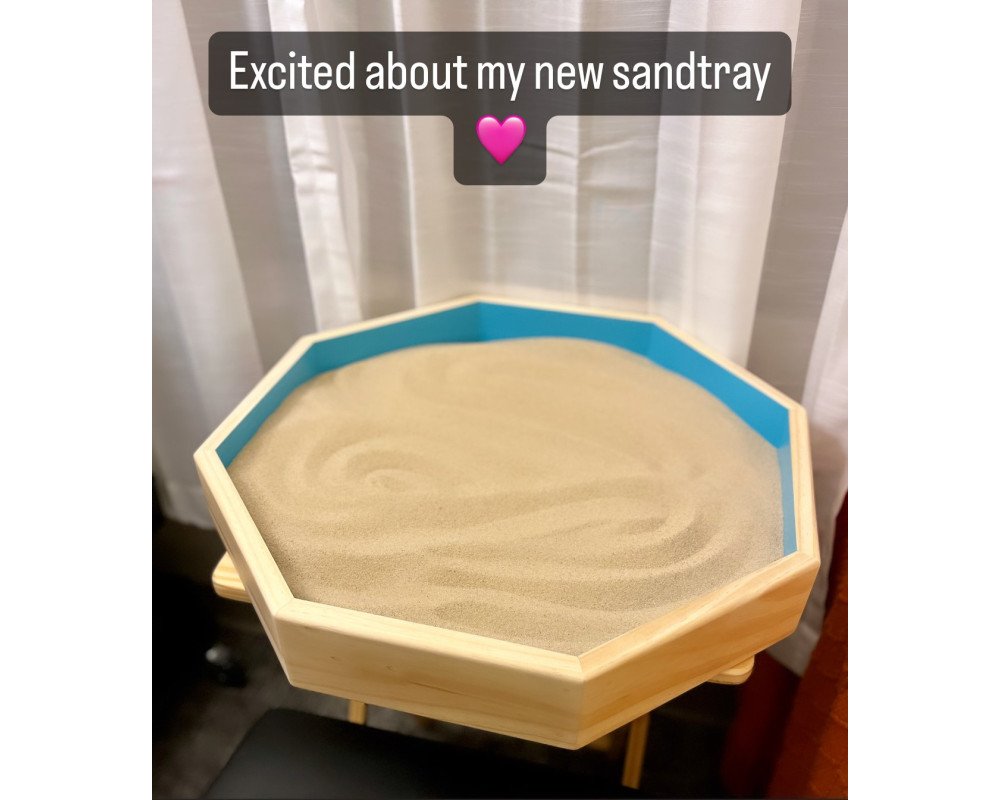 Octagonal Wooden Sand Tray with Lid – Sand Tray Therapy