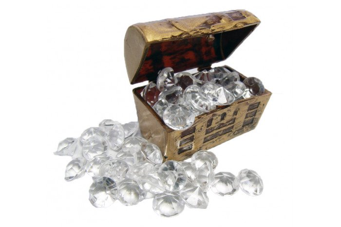 Miniature Treasure Chest with Diamonds – Sand Tray Therapy