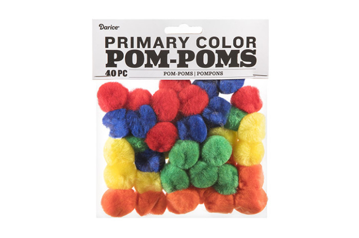 Pom Poms (40 pieces of Primary Colors) – Art Therapy