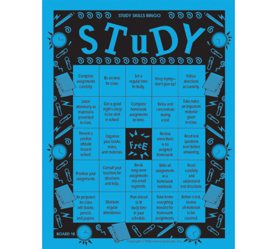 Study Skills Bingo (Grades 4-8) – School Counseling